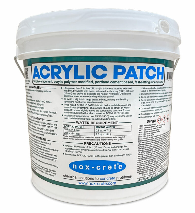 Repair mortar Acrylic Patch is single component, and fast setting