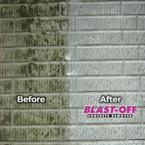 Concrete remover Blast-Off safely dissolves concrete build-up and splatter