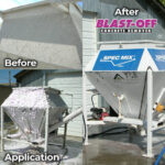 Concrete remover Blast-Off safely dissolves concrete build-up and splatter