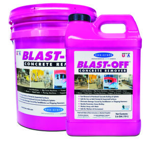 Concrete remover Blast-Off safely dissolves concrete build-up and splatter